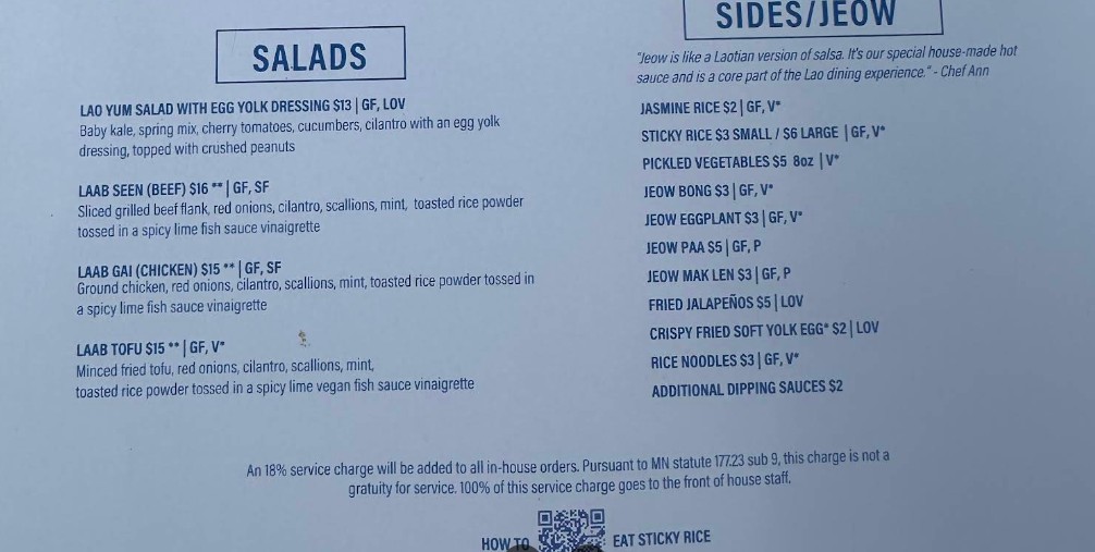 Gai Noi Restaurant Menu | Minneapolis Laotian Cuisine You Can Trust