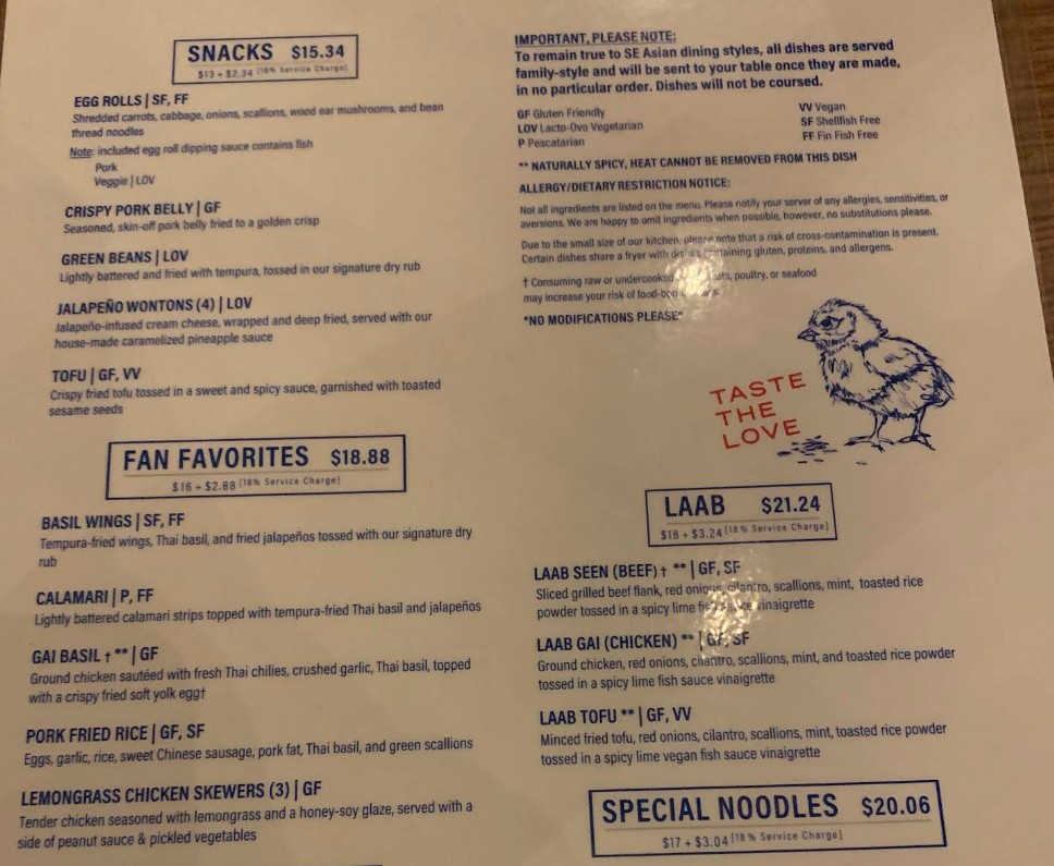 Gai Noi Restaurant Menu | Minneapolis Laotian Cuisine You Can Trust