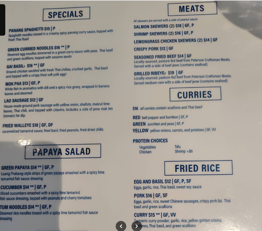 Gai Noi Restaurant Menu | Minneapolis Laotian Cuisine You Can Trust