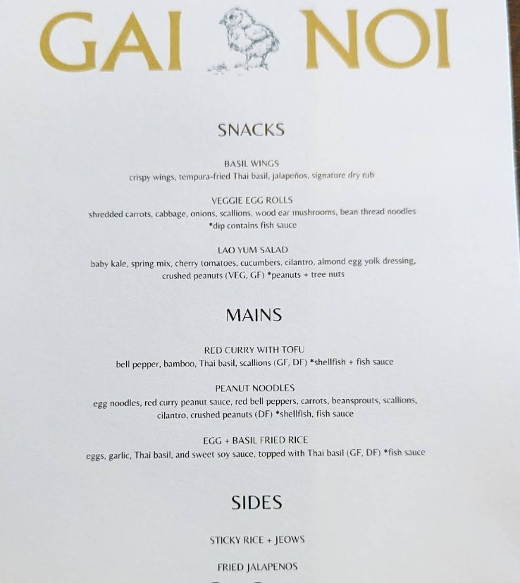 Gai Noi Restaurant Menu | Minneapolis Laotian Cuisine You Can Trust